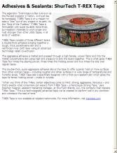 Adhesives & Sealants: ShurTech T-REX Tape - Contractor Supply Magazine