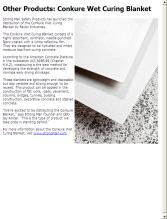 Other Products: Conkure Wet Curing Blanket - Contractor Supply Magazine