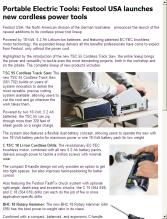 Portable Electric Tools: Festool USA launches new cordless power tools ...