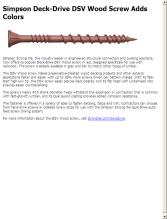Simpson Deck-Drive DSV Wood Screw Adds Colors - Contractor Supply Magazine