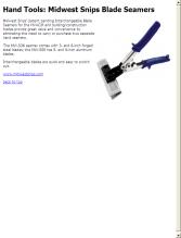 Hand Tools: Midwest Snips Blade Seamers - Contractor Supply Magazine