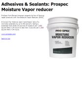 Adhesives & Sealants: Prospec Moisture Vapor reducer - Contractor ...