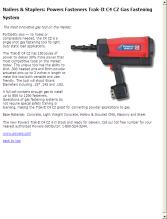 Nailers & Staplers: Powers Fasteners Trak-It C4 CZ Gas Fastening System ...