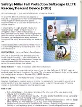 Safety: Miller Fall Protection SafEscape ELITE Rescue/Descent Device ...