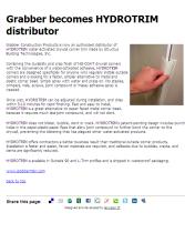 Grabber becomes HYDROTRIM distributor - Contractor Supply Magazine